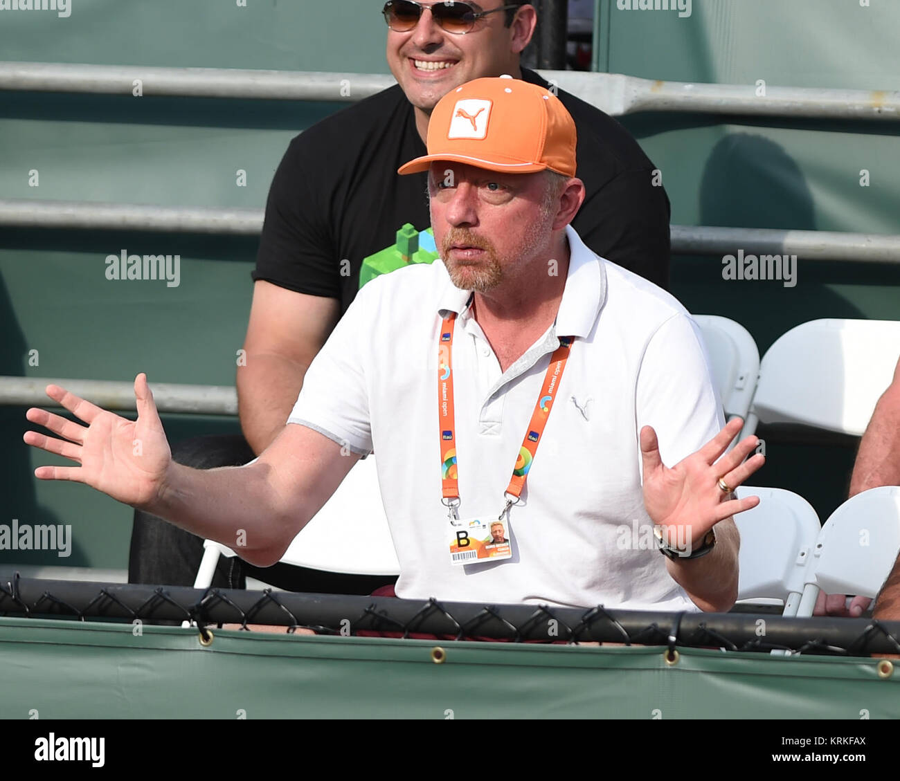 KEY BISCAYNE, FL - MARCH 27 Boris Becker during the Miami Open day 5 at ...
