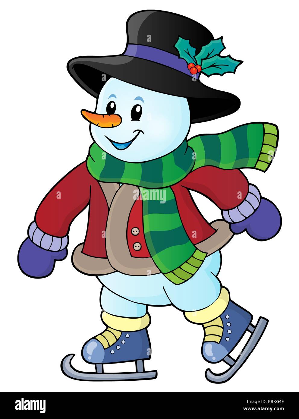 Skating snowman theme image 1 Stock Photo - Alamy