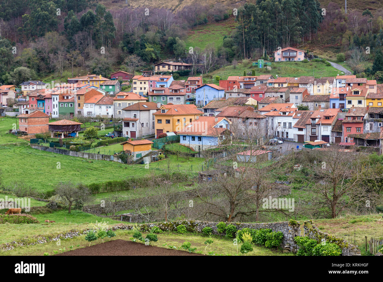 Cue is a small village in Asturias. Spain Stock Photo - Alamy