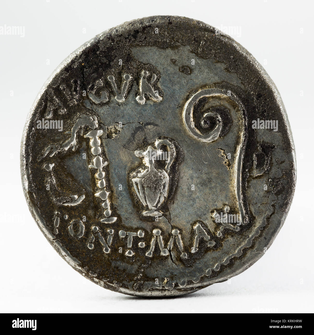 Silver denarius julius caesar augustus hi-res stock photography and ...