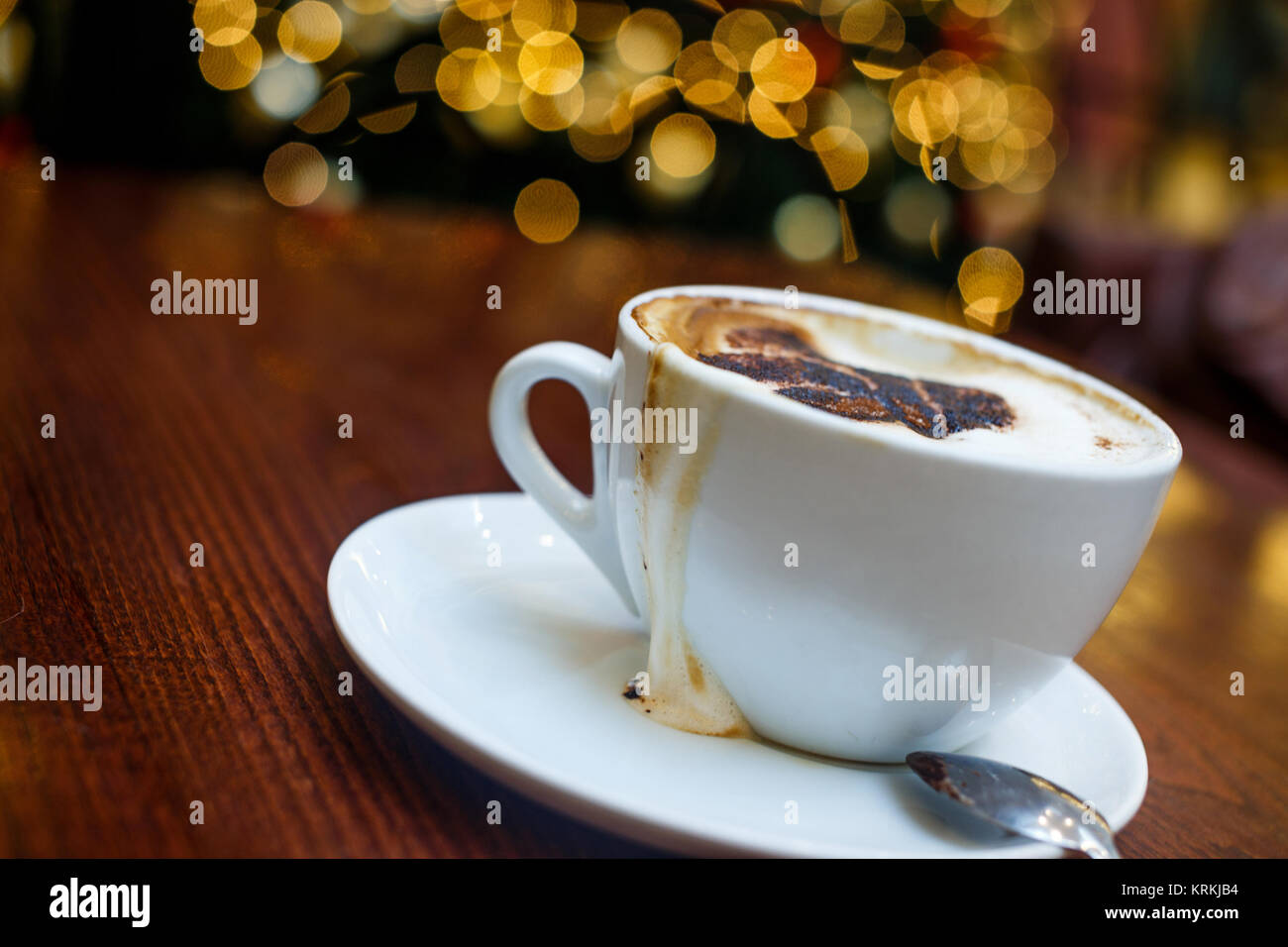 Coffe shop cafe Interior with Christmas mood Stock Photo - Alamy