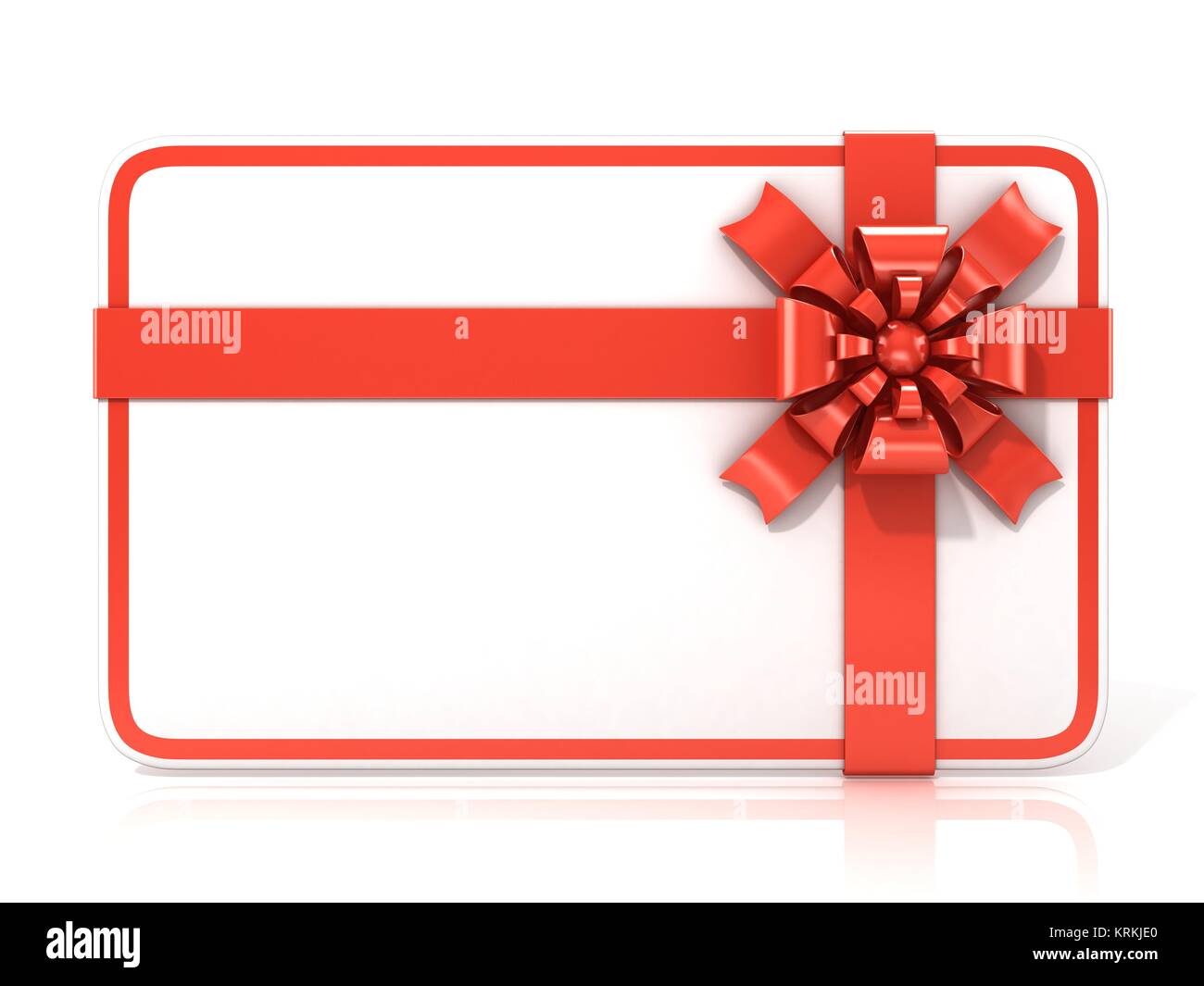 White blank gift card, with red ribbon. 3D Stock Photo - Alamy