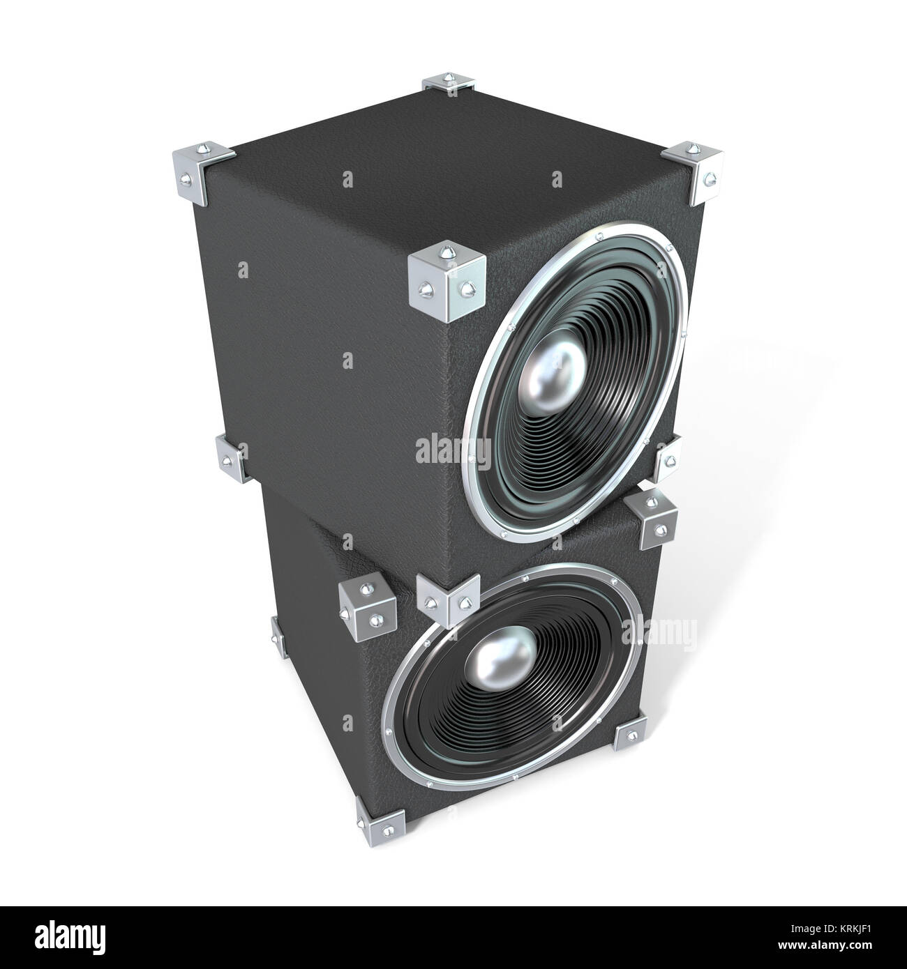Pair of sound speakers. 3D Stock Photo - Alamy