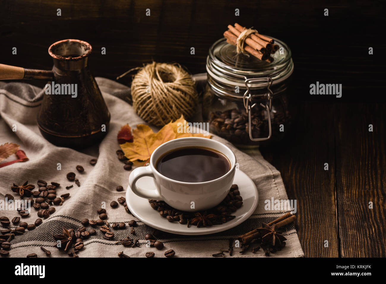 Cup of Coffee with Some Objects Stock Photo - Alamy
