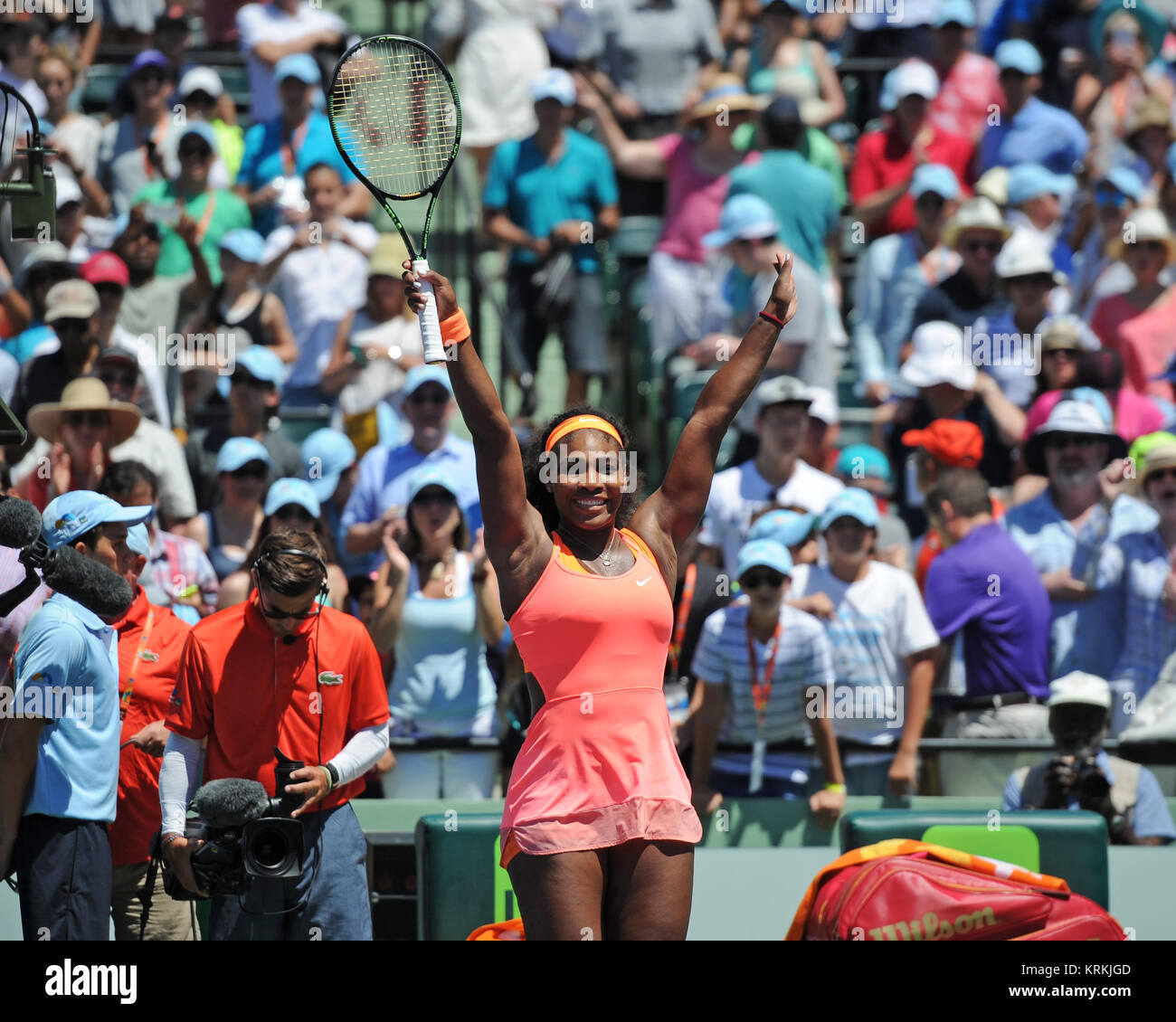 KEY BISCAYNE, FL - APRIL 04: Serena Williams poses with the Butch ...