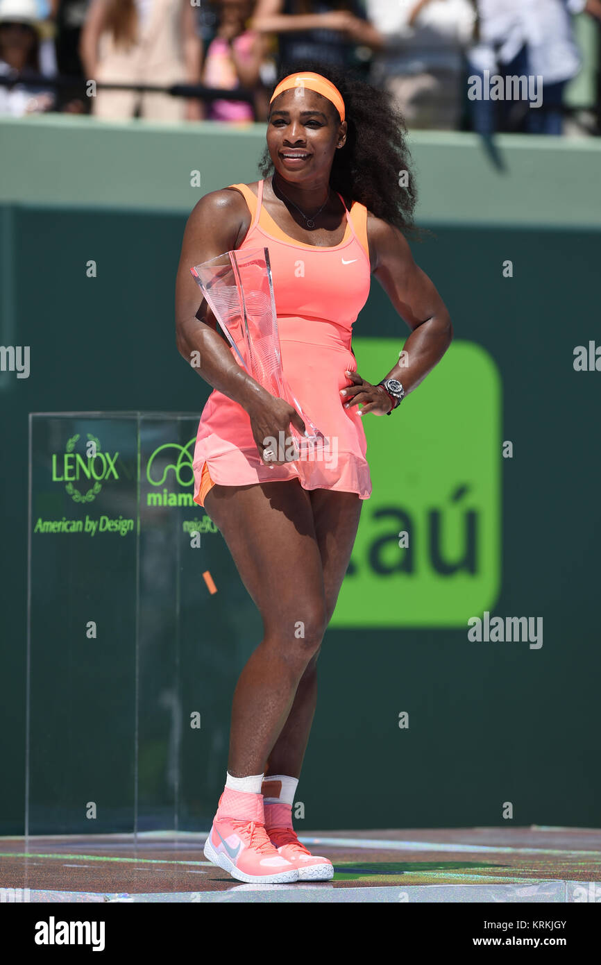 KEY BISCAYNE, FL - APRIL 04: Serena Williams poses with the Butch ...