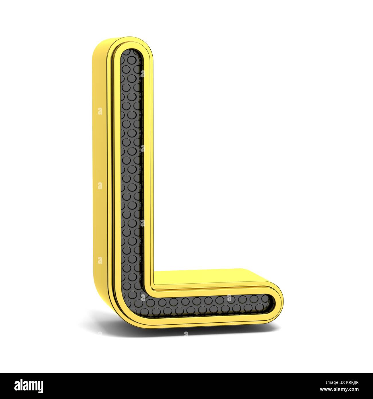 Golden and black round alphabet. Letter L. 3D Stock Photo - Alamy