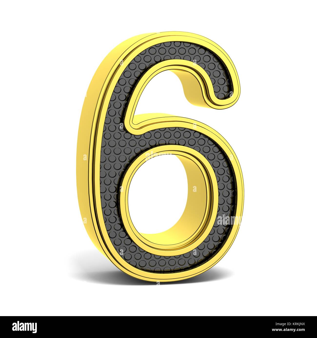 Golden and black round font. Number 6. 3D Stock Photo - Alamy