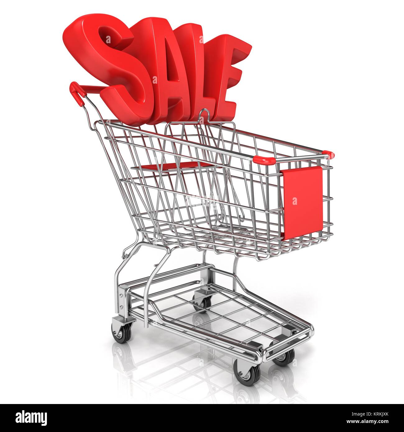 Red shopping cart with sale sign Stock Photo - Alamy