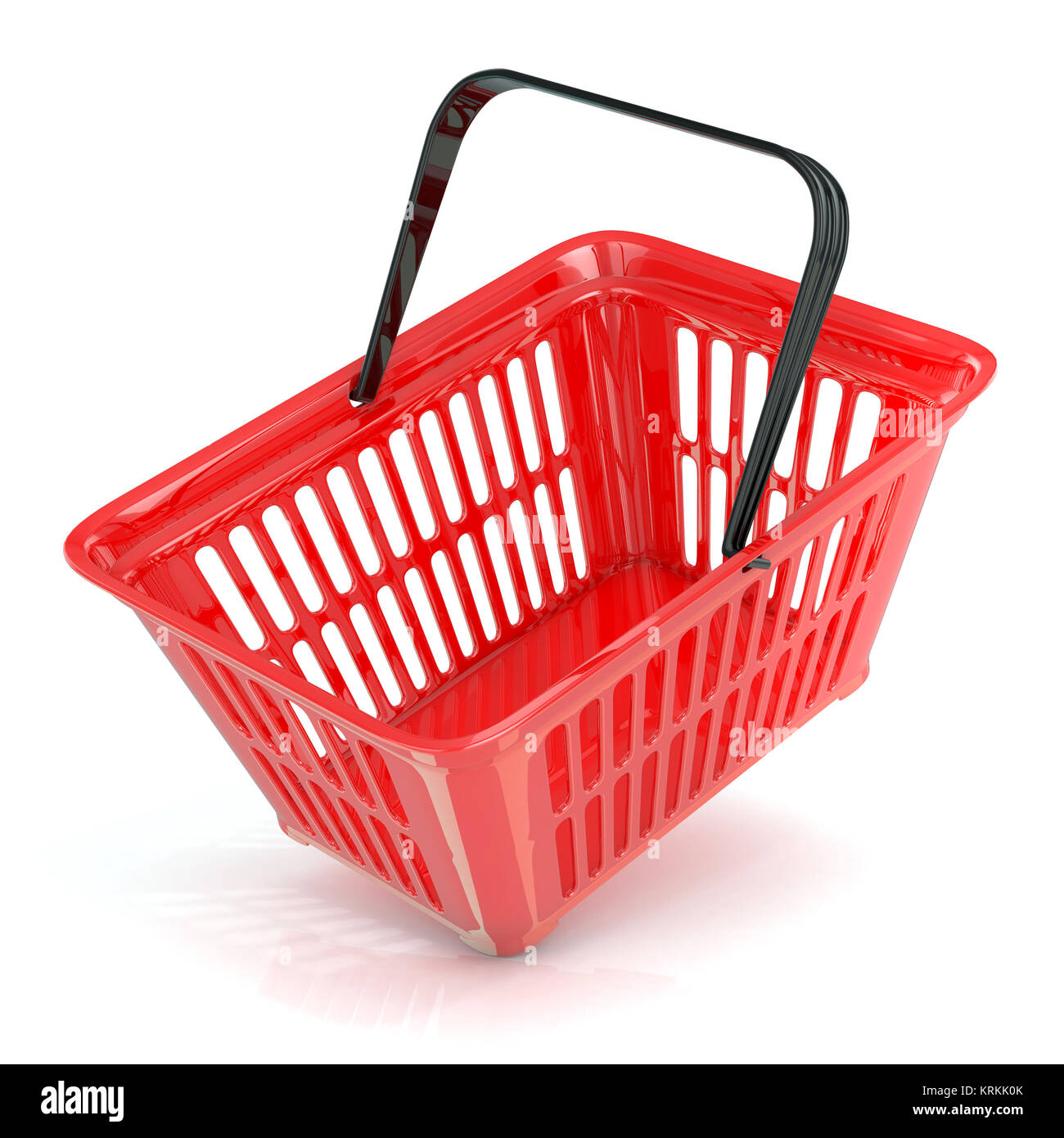 Red shopping basket, side view. 3D Stock Photo - Alamy