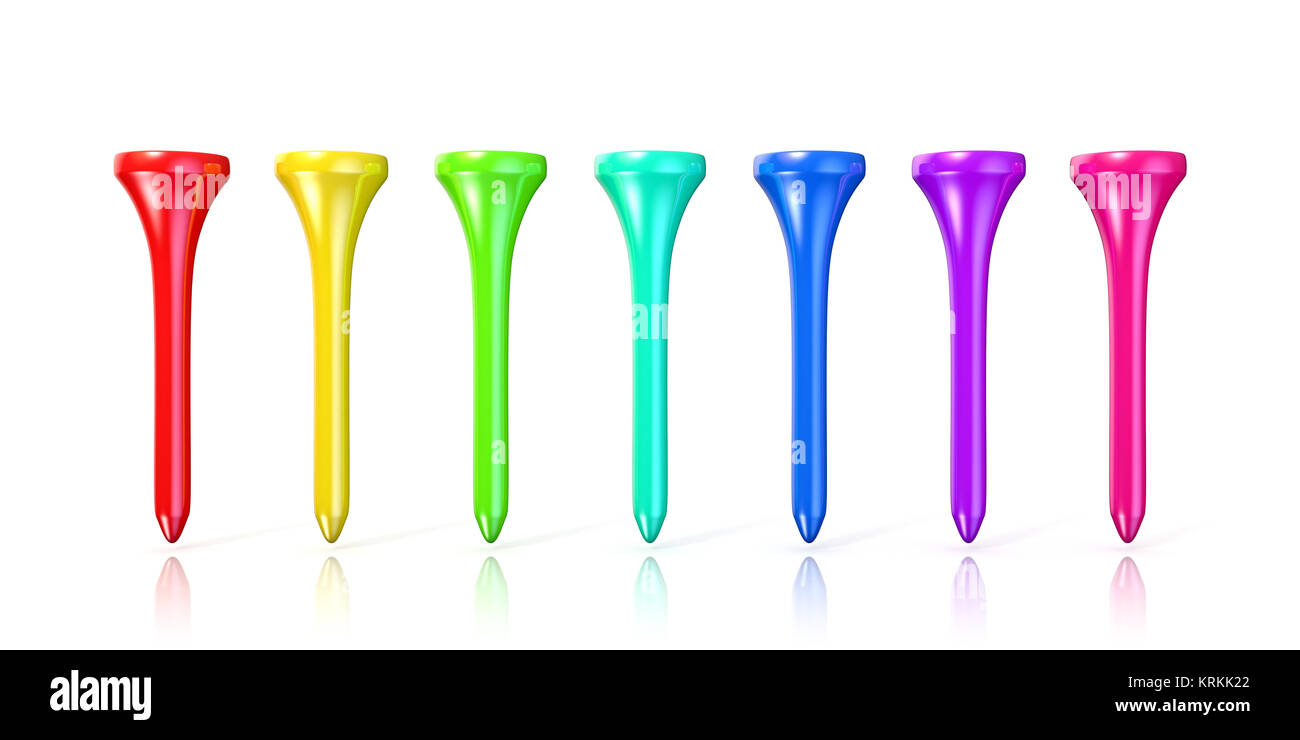 Colorful golf tees. 3D Stock Photo - Alamy