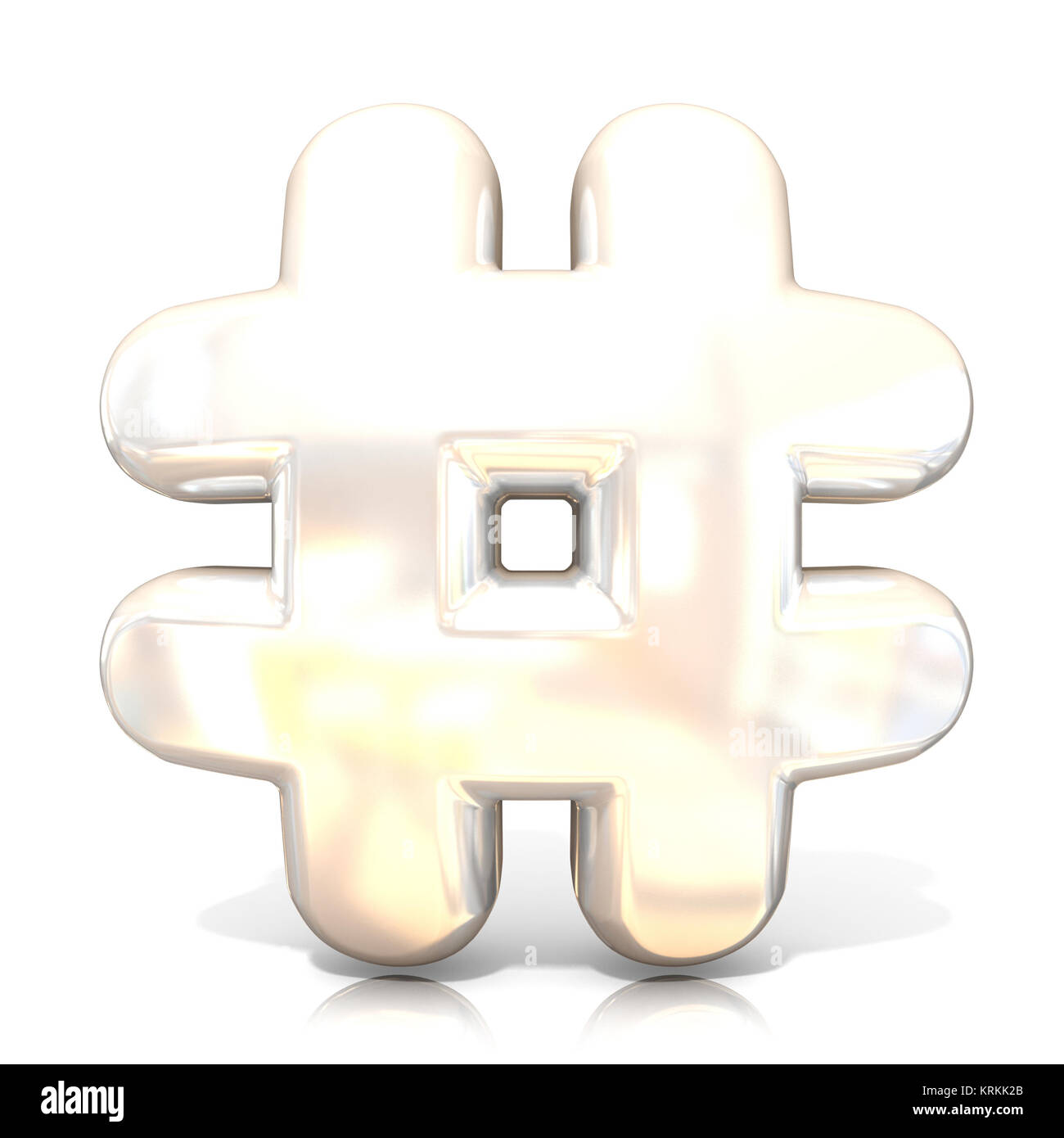 Hashtag, number mark 3D white sign Stock Photo - Alamy