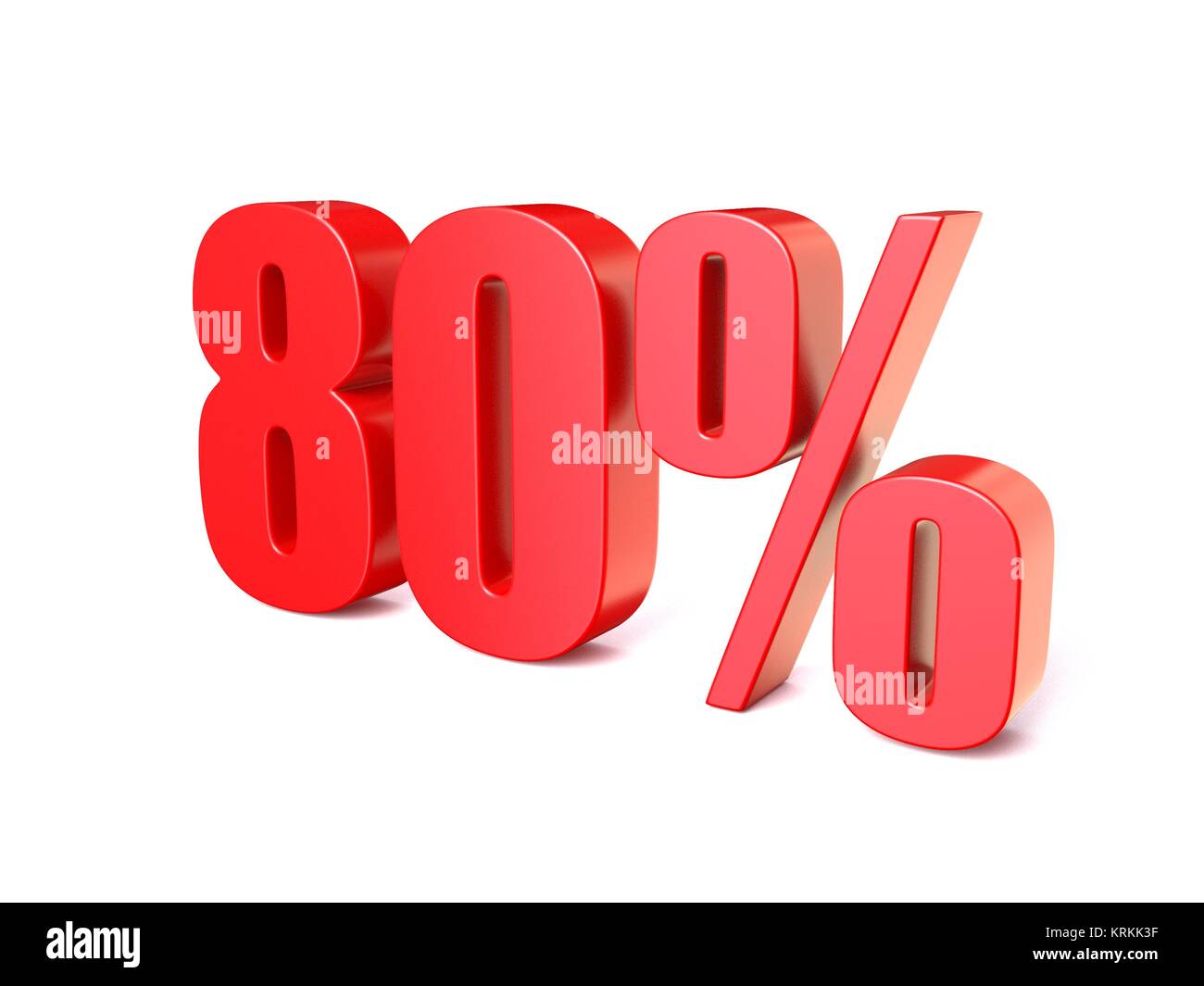 Red percentage sign 80. 3D Stock Photo - Alamy