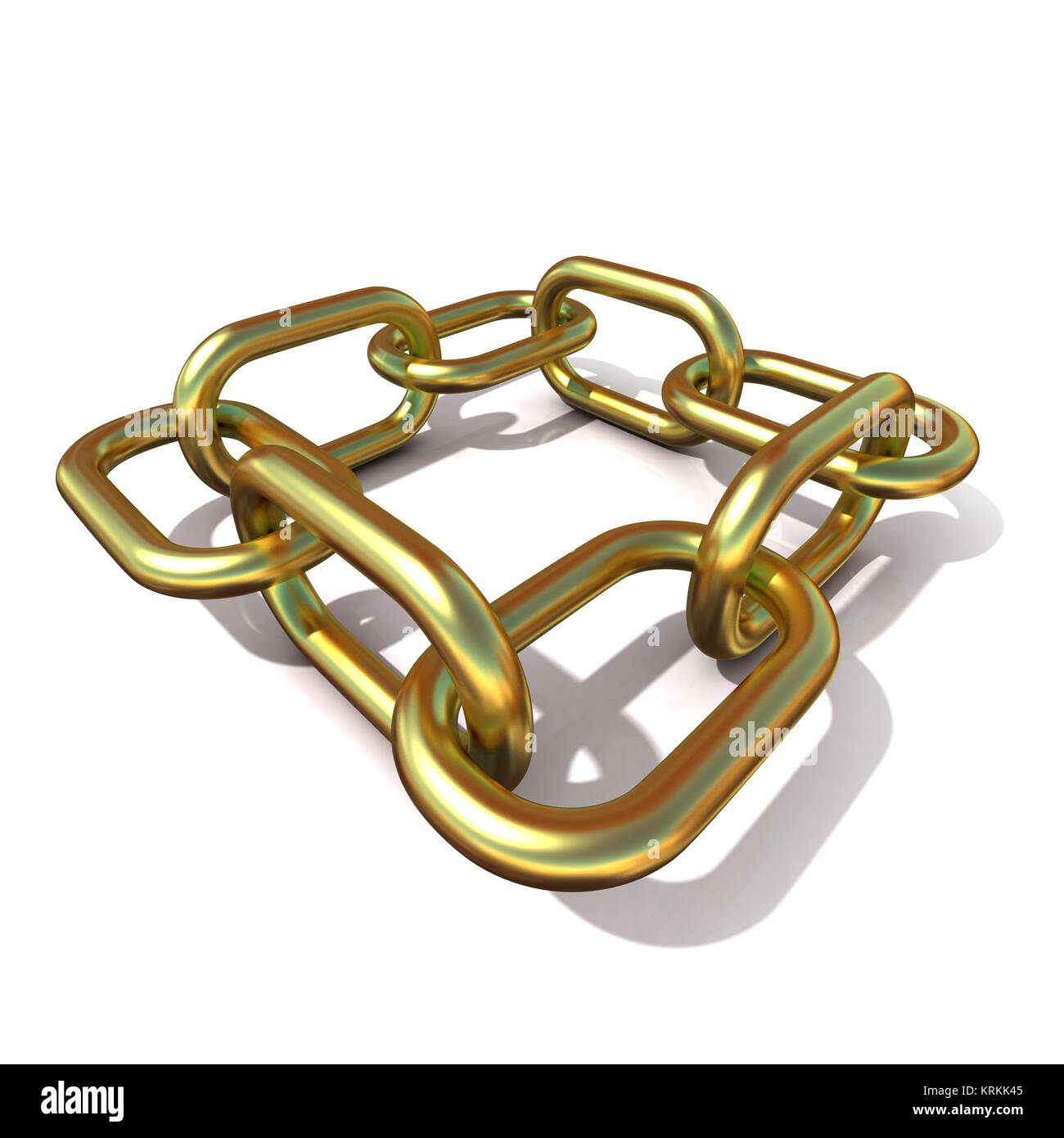 Abstract 3D illustration of a brass chain link Stock Photo - Alamy