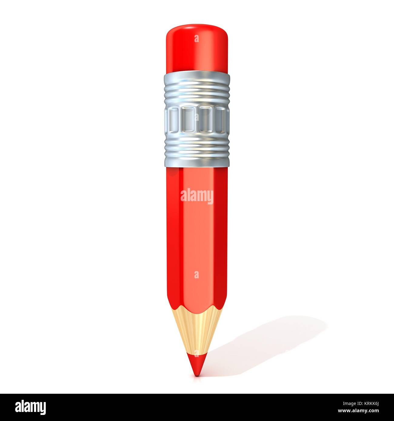 Red pencil, isolated on white background. 3D Stock Photo - Alamy