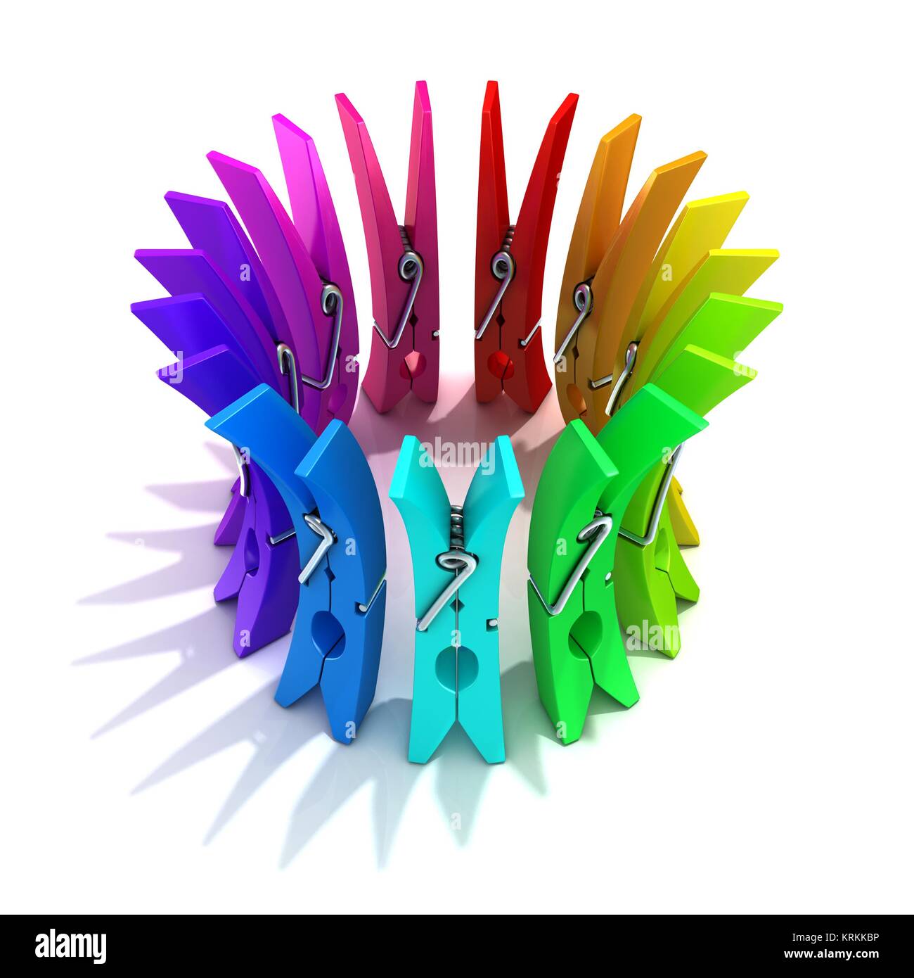 Colorful plastic clothes pegs Stock Photo - Alamy