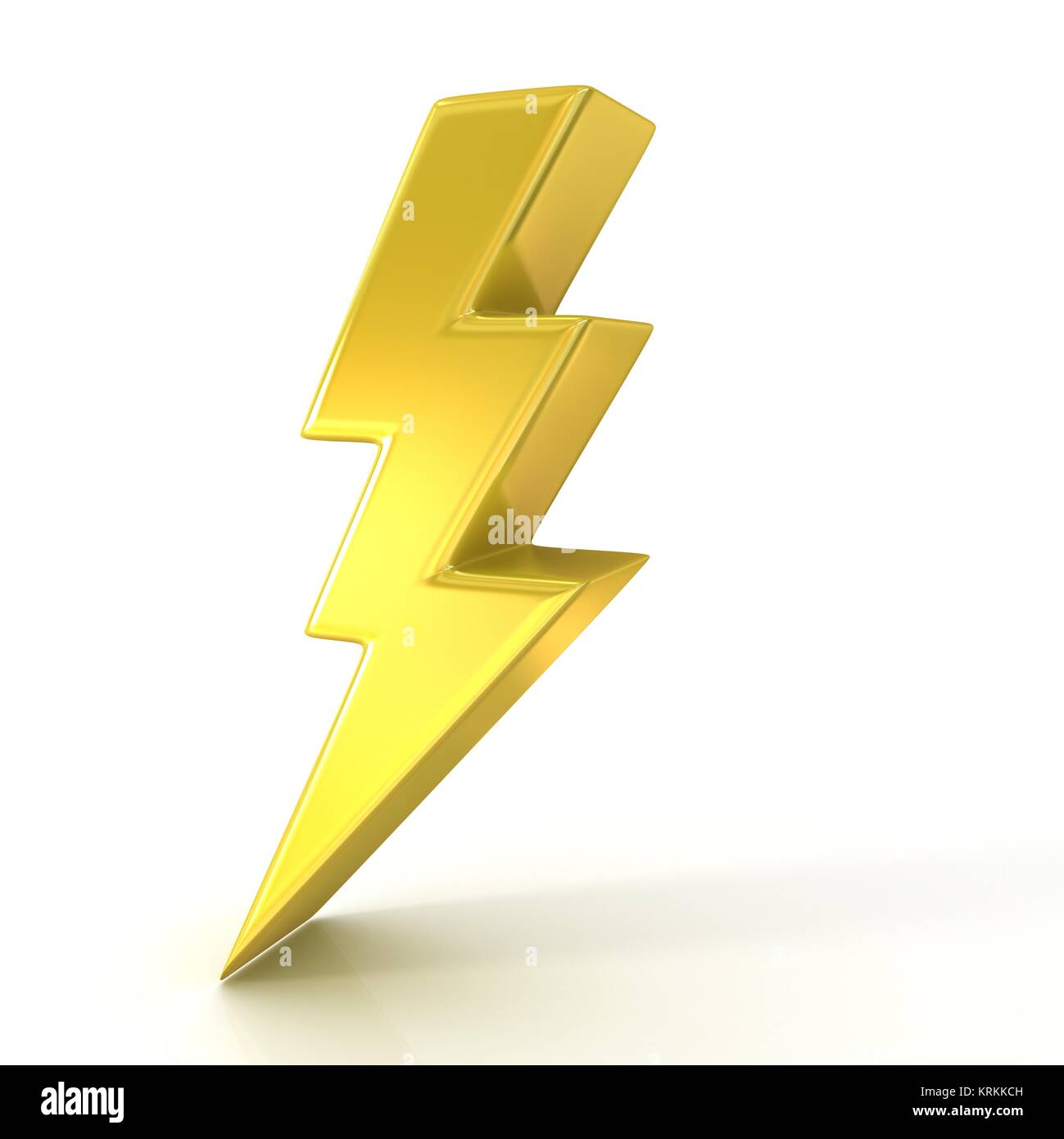 Lightning symbol, 3D golden sign Stock Photo - Alamy