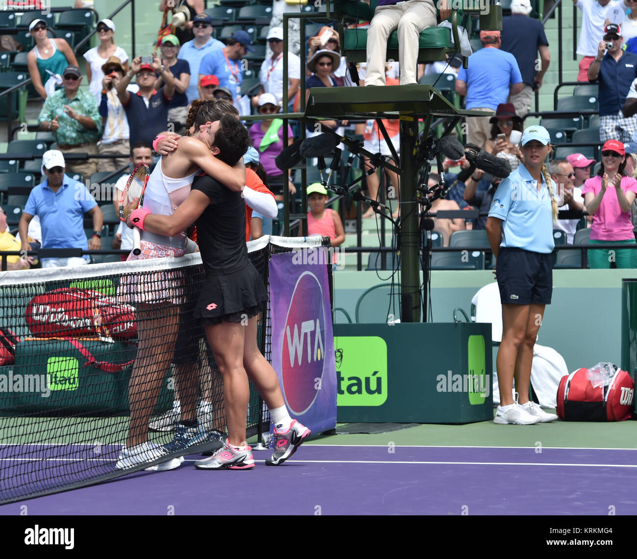 KEY BISCAYNE, FL - APRIL 02: Carla Suarez Navarro of Spain defeats ...