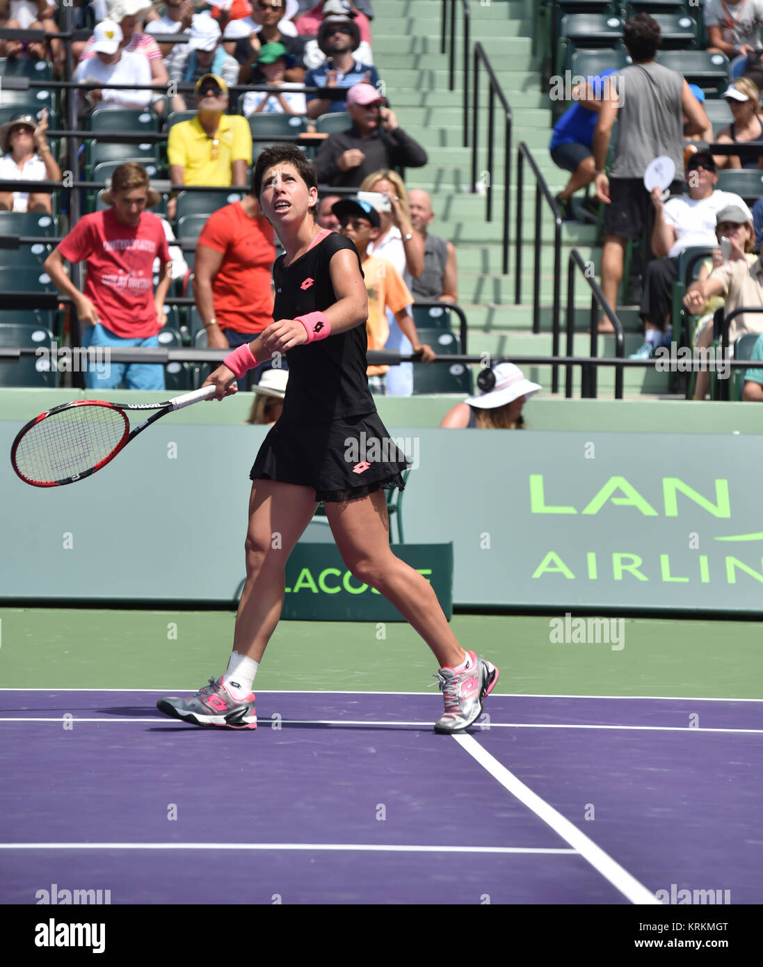 KEY BISCAYNE, FL - APRIL 02: Carla Suarez Navarro of Spain defeats ...