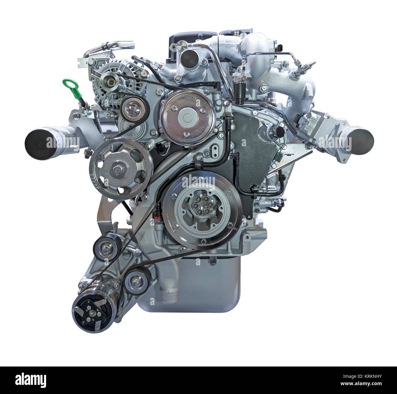 Modern heavy duty truck diesel engine isolated on white background ...