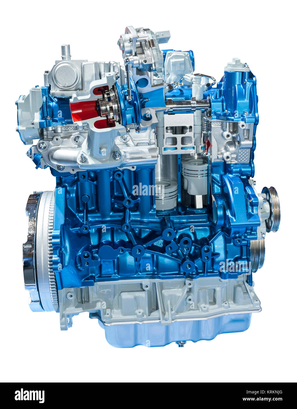 Modern commonrail turbo diesel engine isolated on white background ...