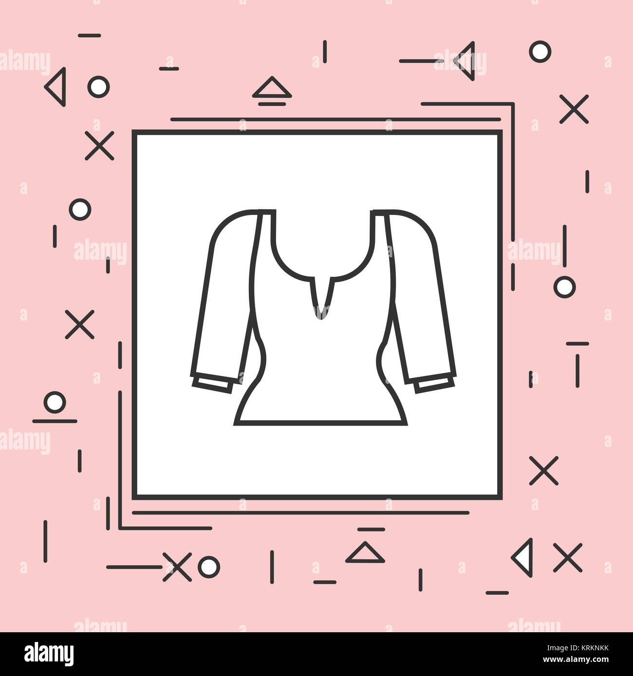 Blouse Icon Thin Line In Pink Frame Stock Vector Image & Art - Alamy