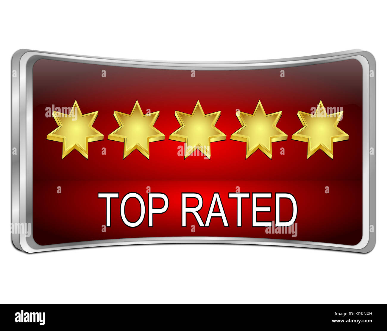 red Top Rated Button - 3D illustration Stock Photo - Alamy