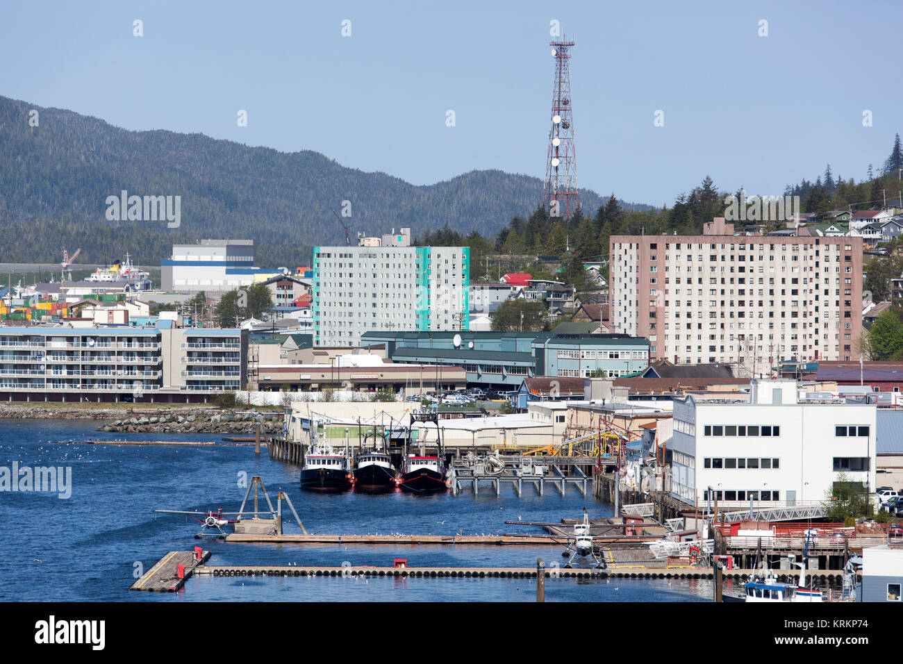 Alaskan Town Skyline Stock Photo - Alamy