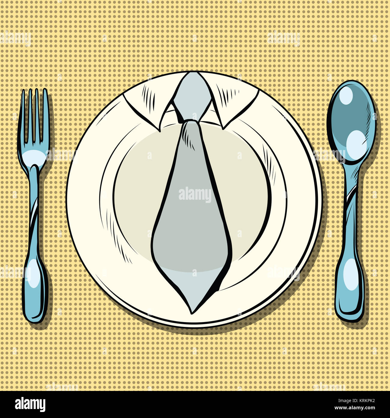 Business lunch, dish, fork and spoon Stock Photo - Alamy