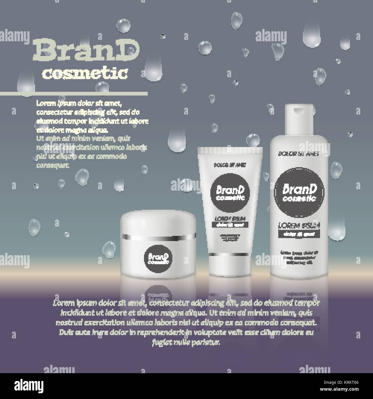 3D realistic cosmetic bottle ads template. Cosmetic brand advertising ...