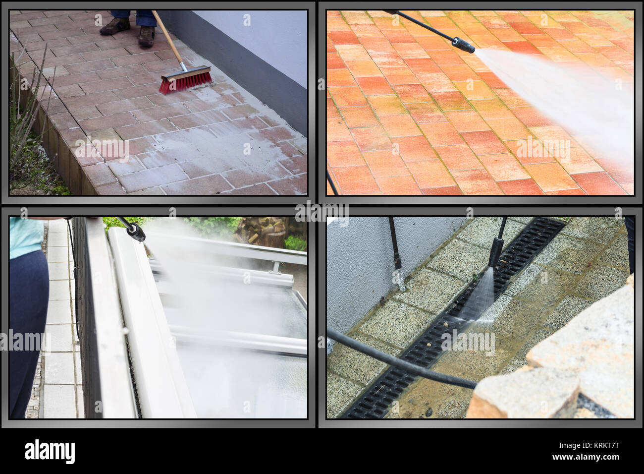 high pressure water jet cleaning,screen is divided into 4 sections g ...