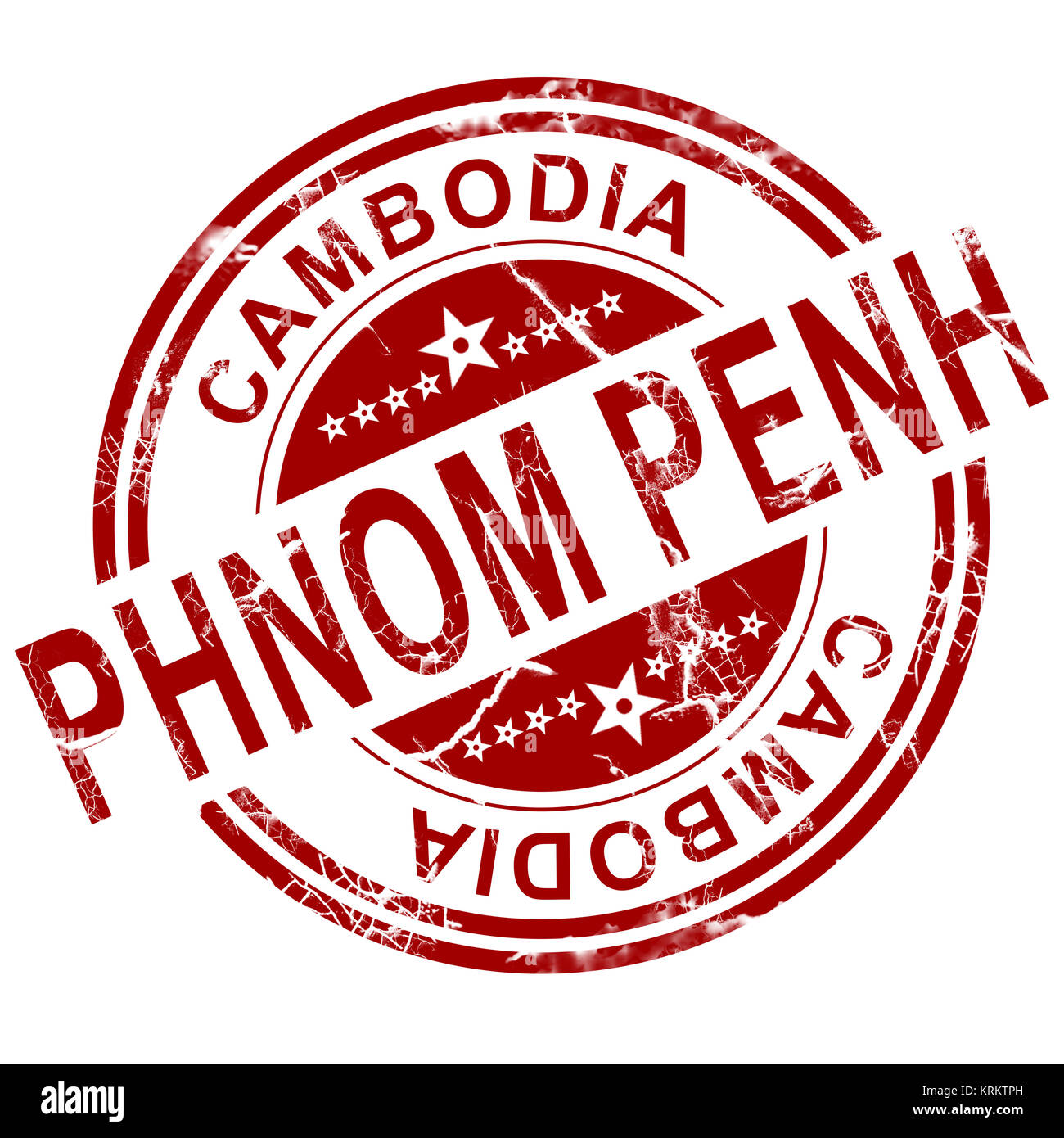 Red Phnom Penh stamp Stock Photo - Alamy