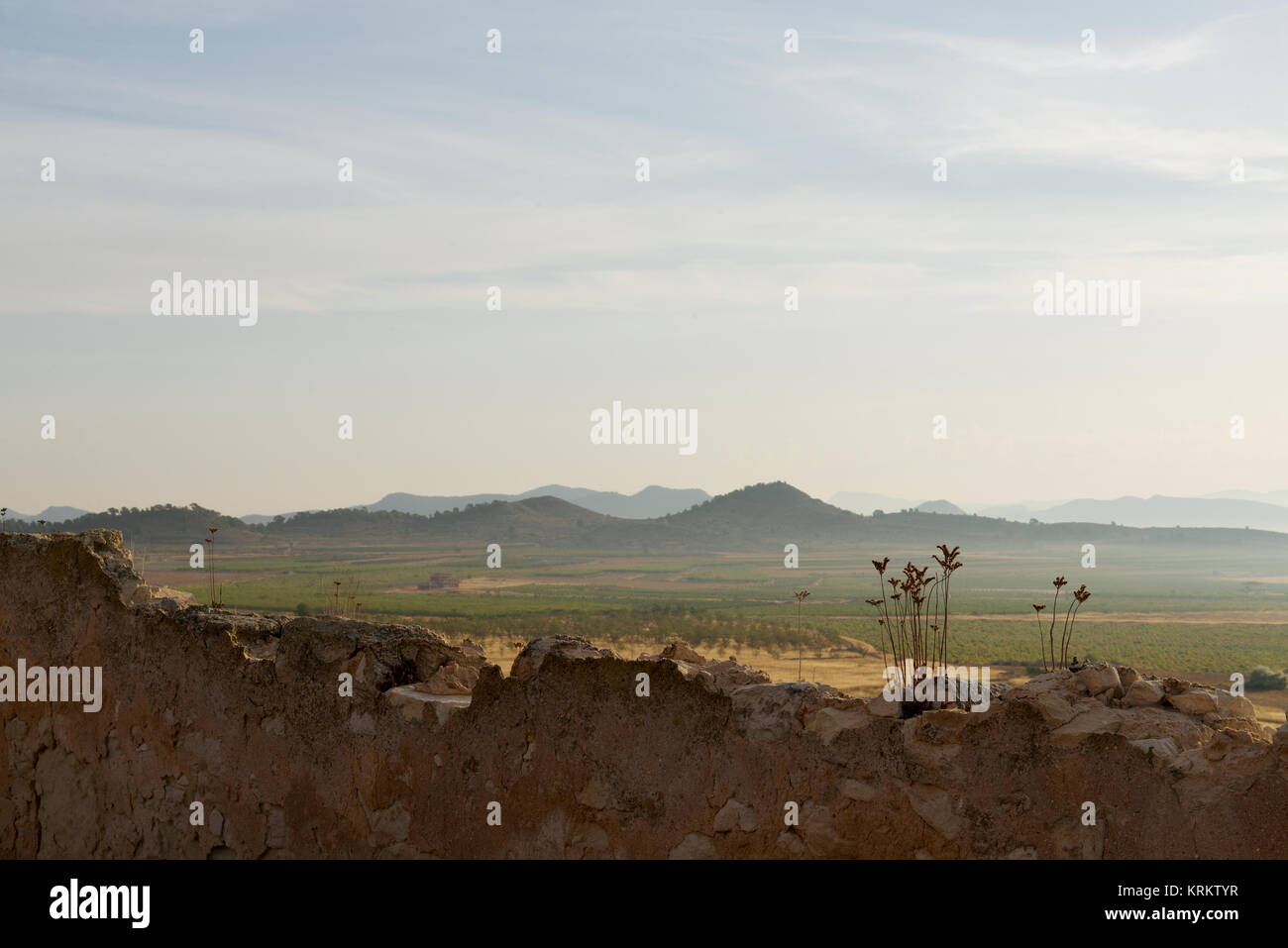 Landscape - morning mist over open countryside Stock Photo - Alamy