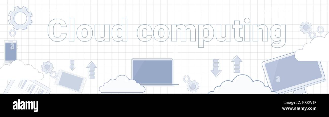 cloud Computing Text On Squared Notebook Paper Background Horizontal ...