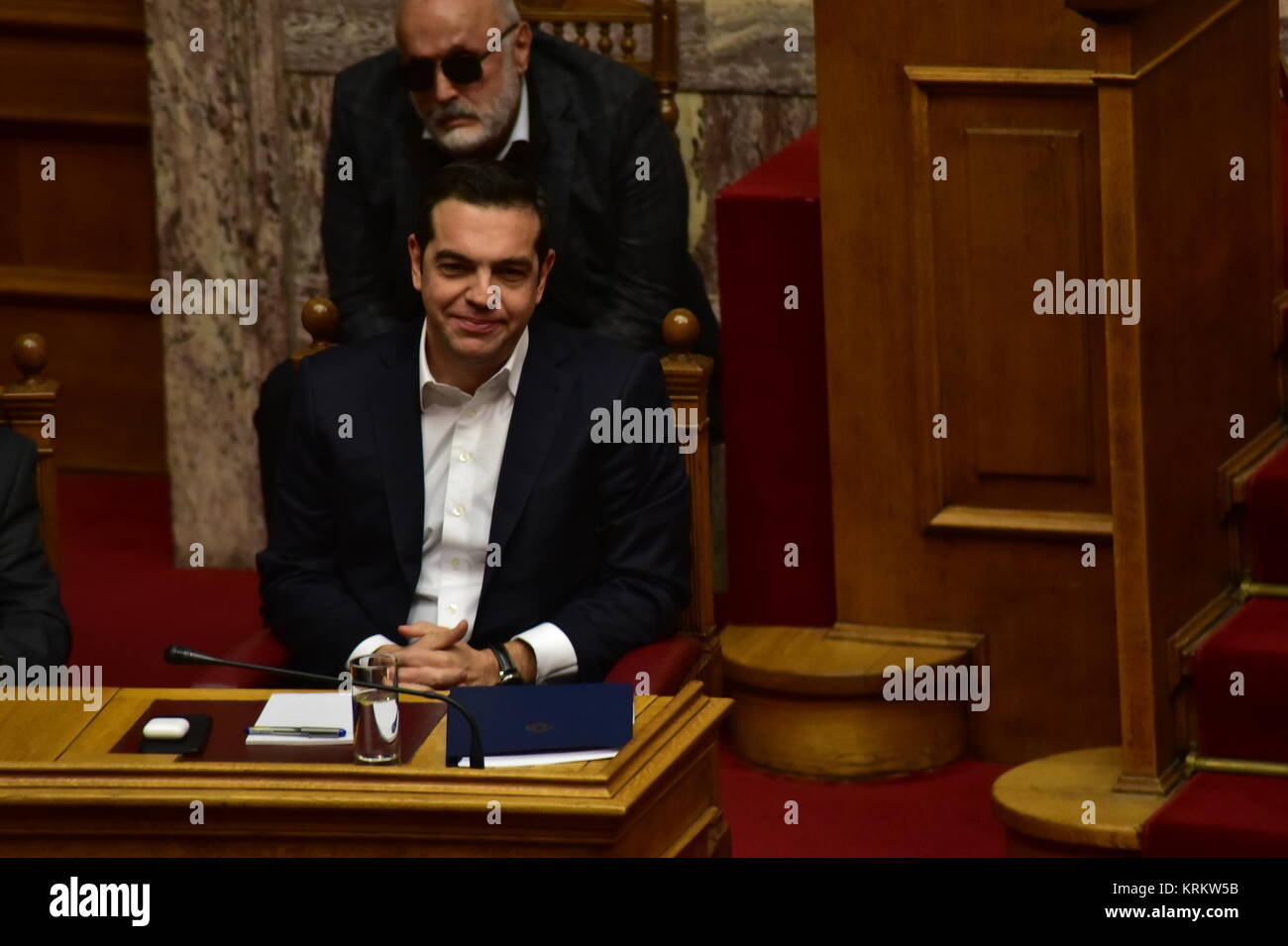 Greek Prime Minister Alexis Tsipras, during the session in Hellenic ...