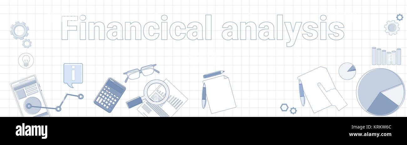 Financial Analysis Word On Squared Background Horizontal Banner Sales ...