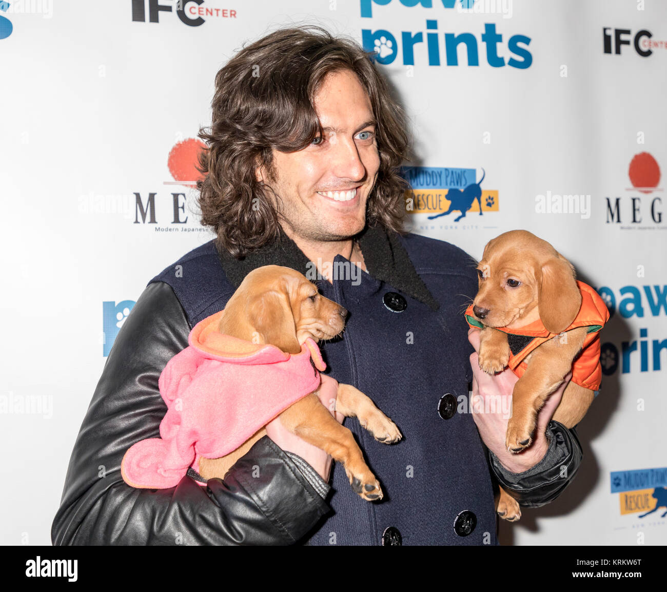 Andrew Jenks with adoptable dogs attends Paw Prints 1st Annual Paw ...