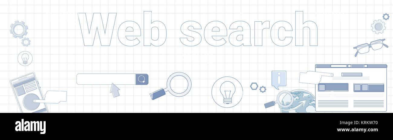 Web Search Word On Squared Background Horizontal Banner Internet ...