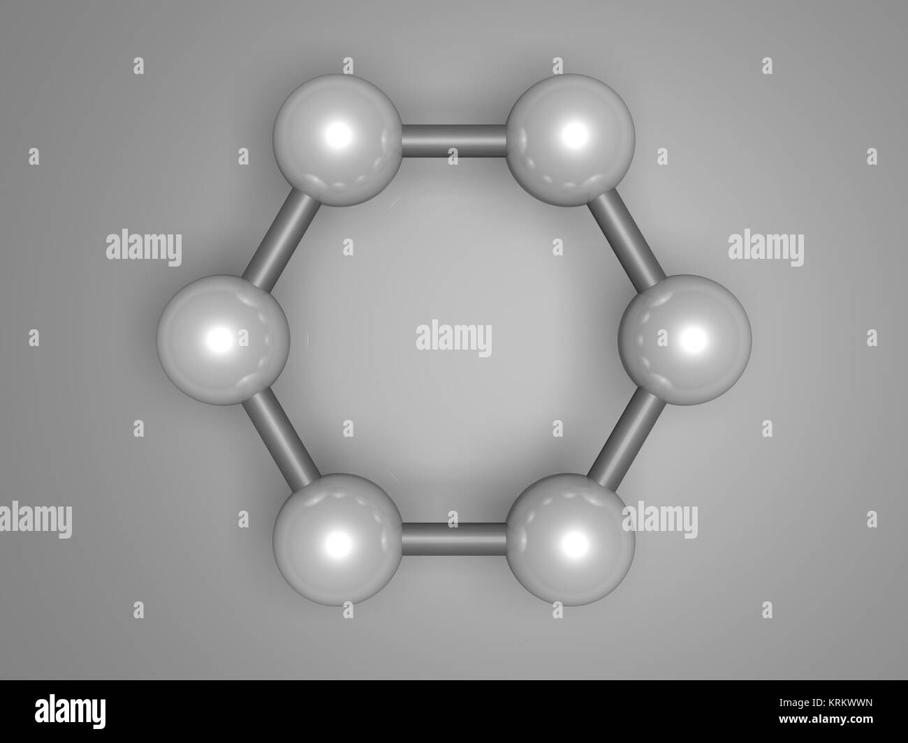 H-Graphene aromatic cluster, top view. Hexagonal structure made of ...