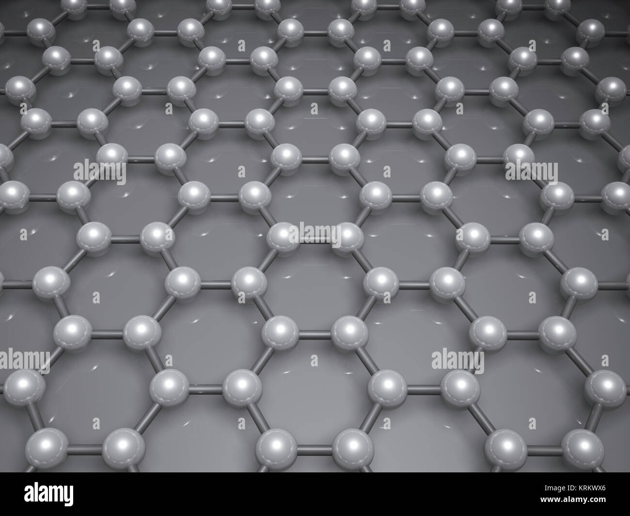 Graphene layer structure molecular model, hexagonal lattice of carbon ...