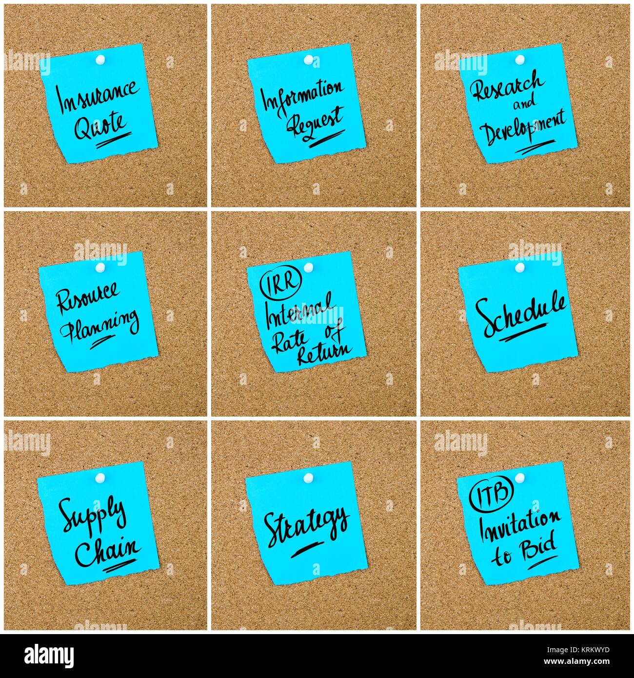 Collage of Business Acronyms written on paper note Stock Photo - Alamy