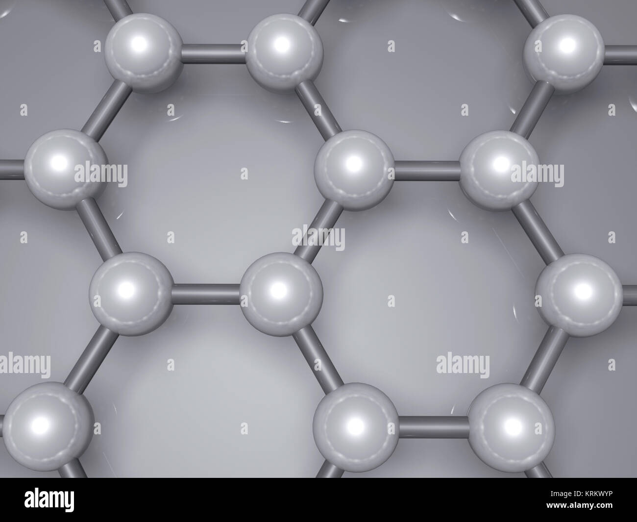 Graphene layer fragment, schematic molecular model, hexagonal lattice ...