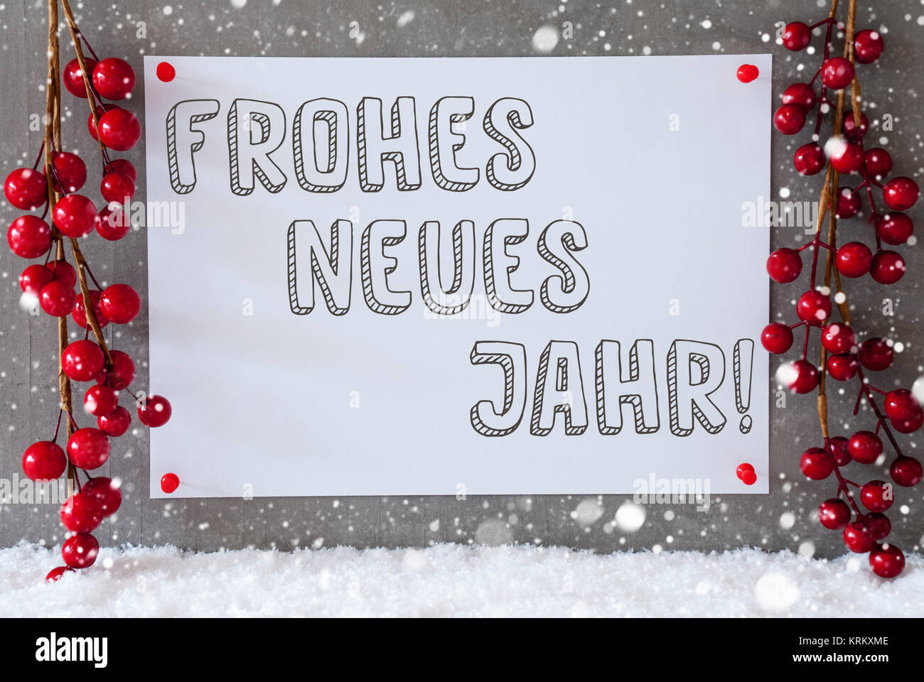 Label With German Text Frohes Neues Jahr Means Happy New Year. Red ...