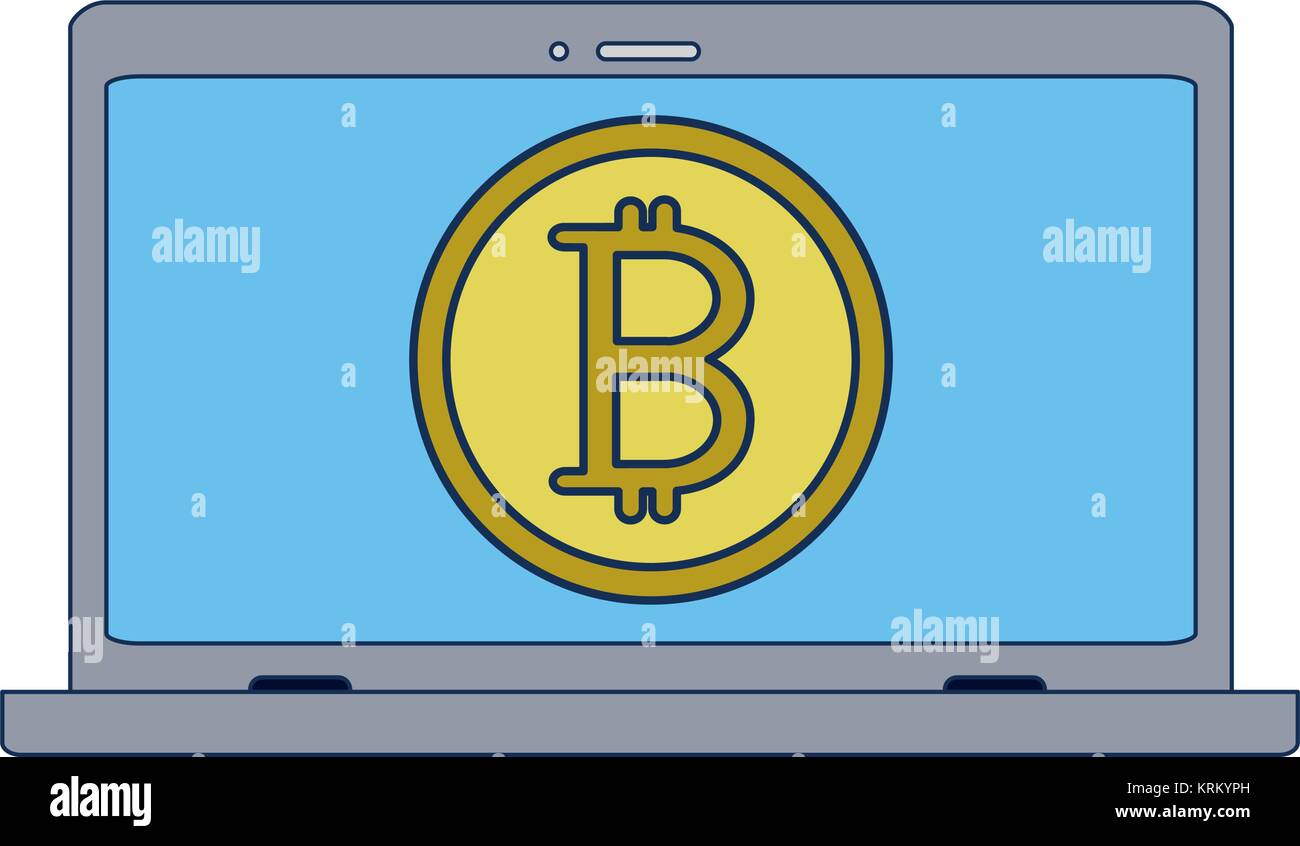 Bitcoin inside laptop design Stock Vector Image & Art - Alamy