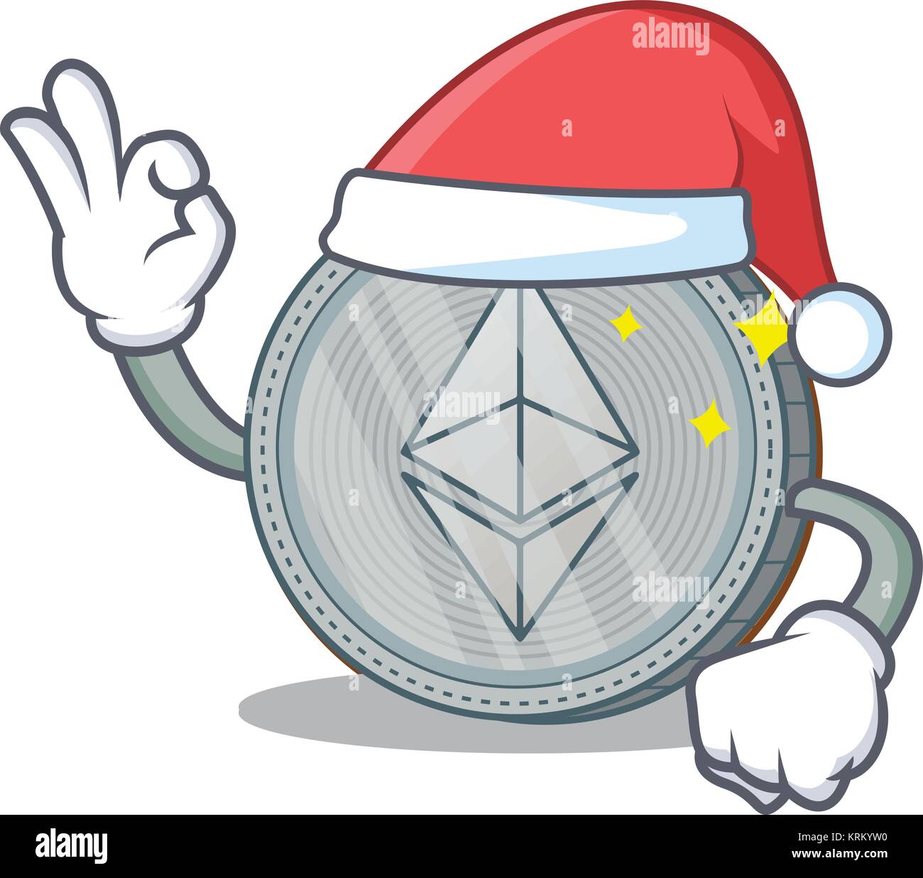 Santa Ethereum coin character cartoon Stock Vector Image & Art - Alamy
