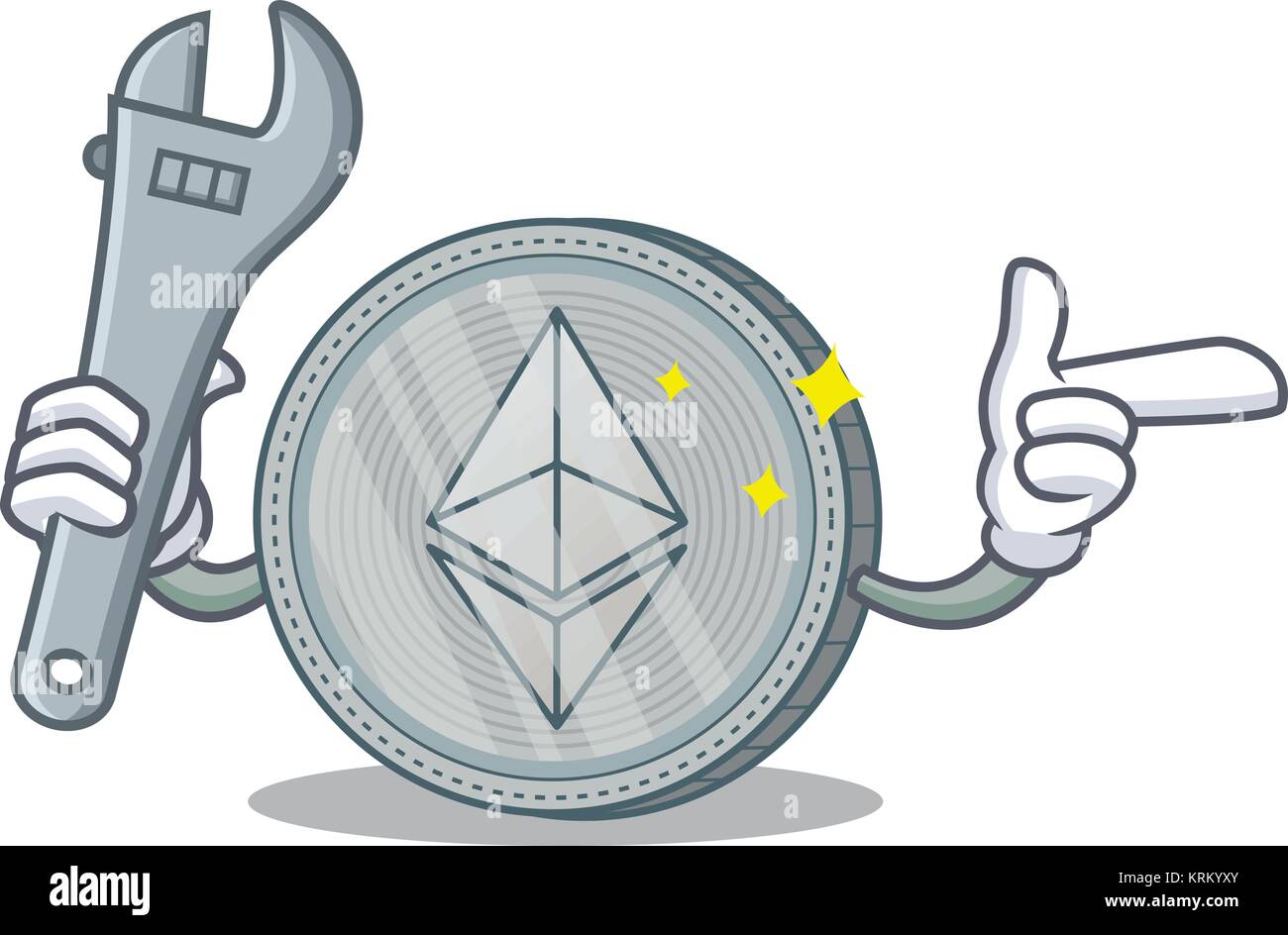 Mechanic Ethereum coin character cartoon Stock Vector Image & Art - Alamy