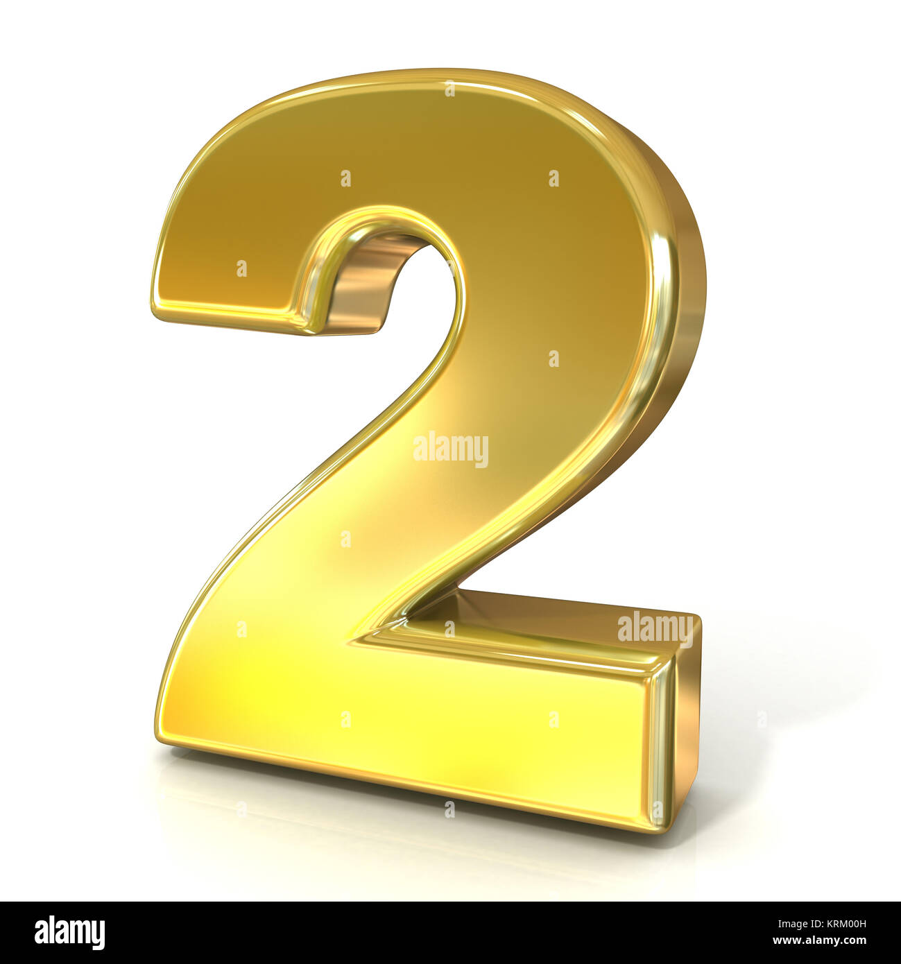 Numerical digits collection, 2 - TWO. 3D golden sign Stock Photo - Alamy