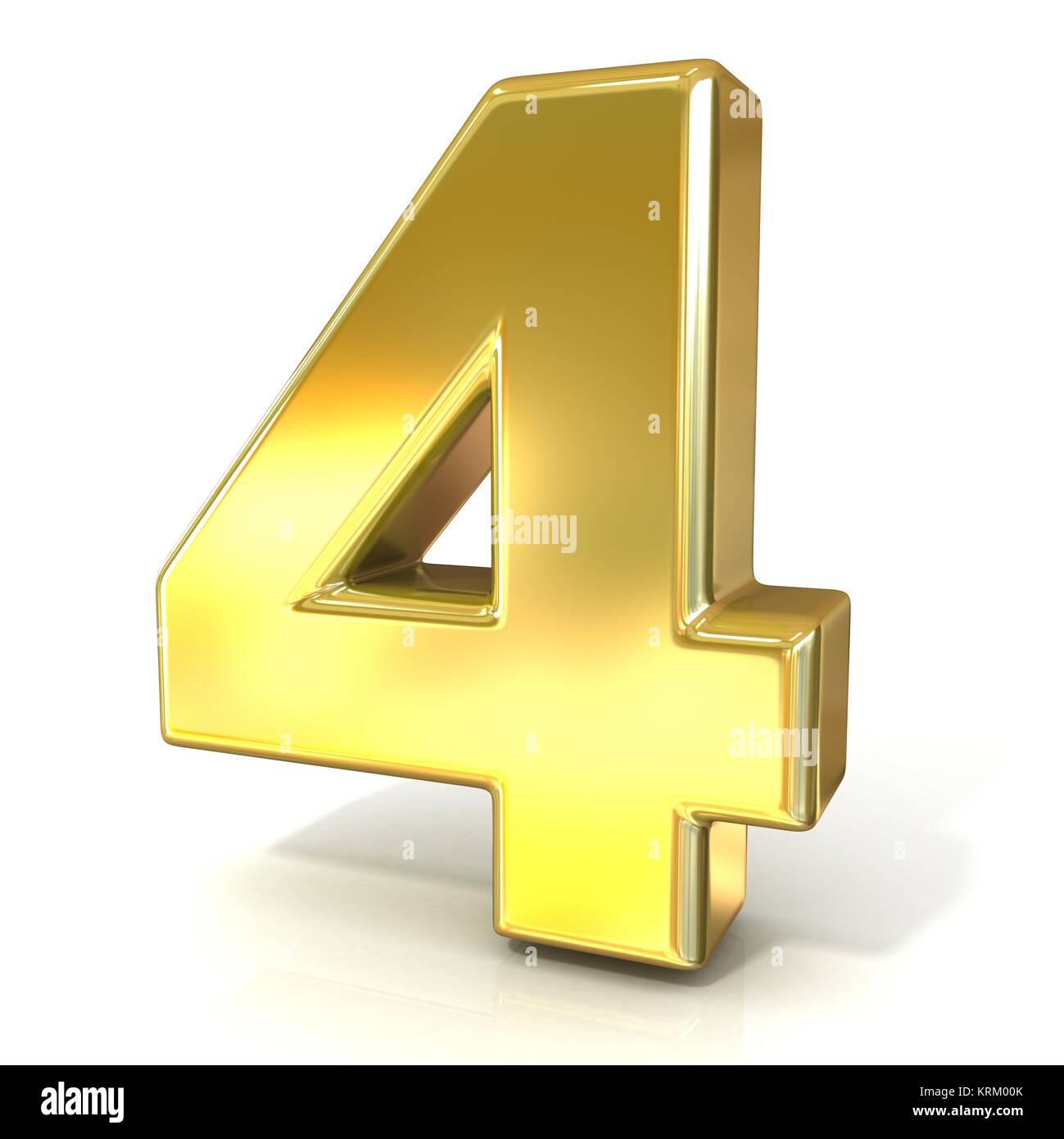 Numerical digits collection, 4 - FOUR. 3D golden sign Stock Photo - Alamy