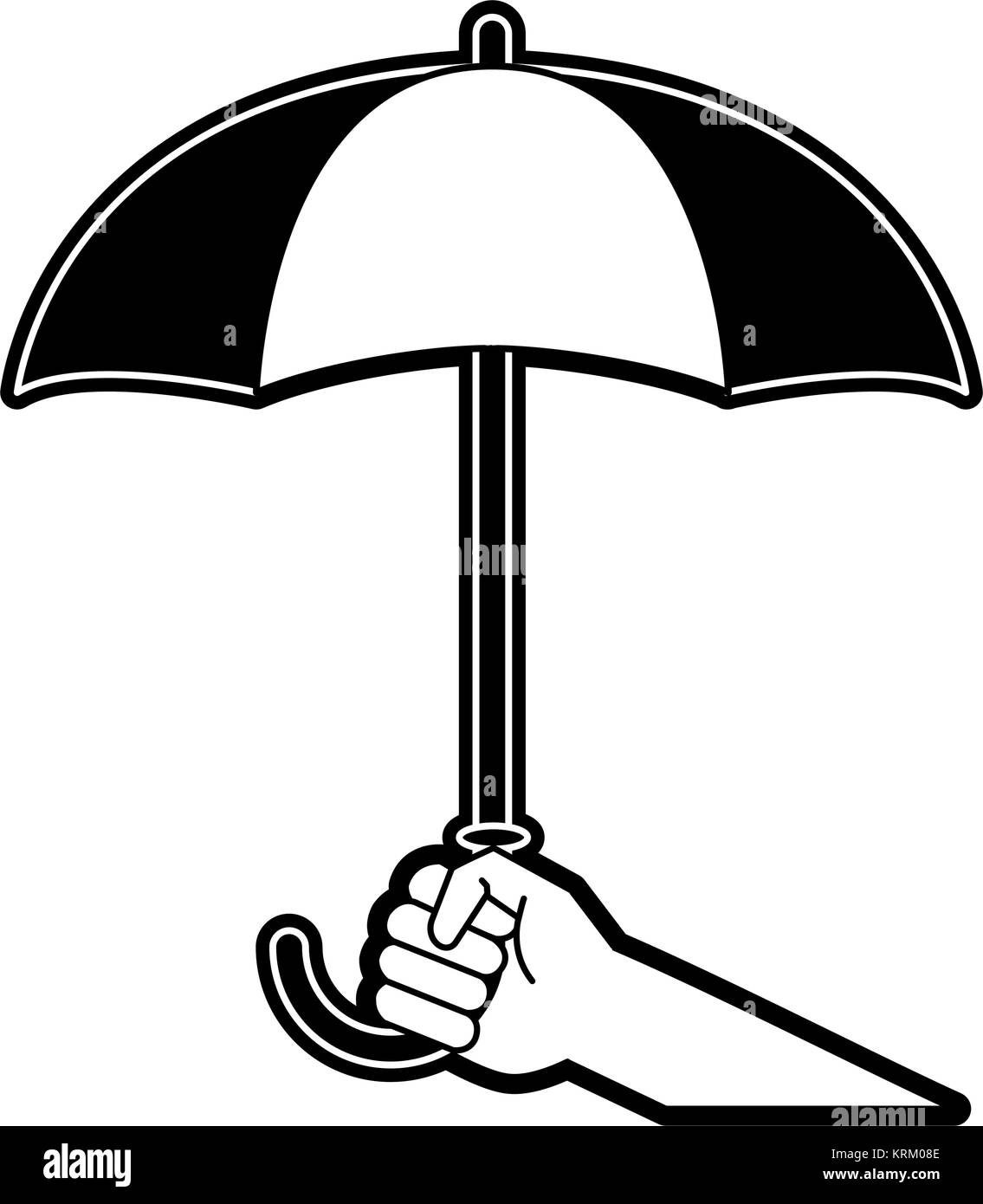 Umbrella hand parasol rainy Black and White Stock Photos & Images - Alamy