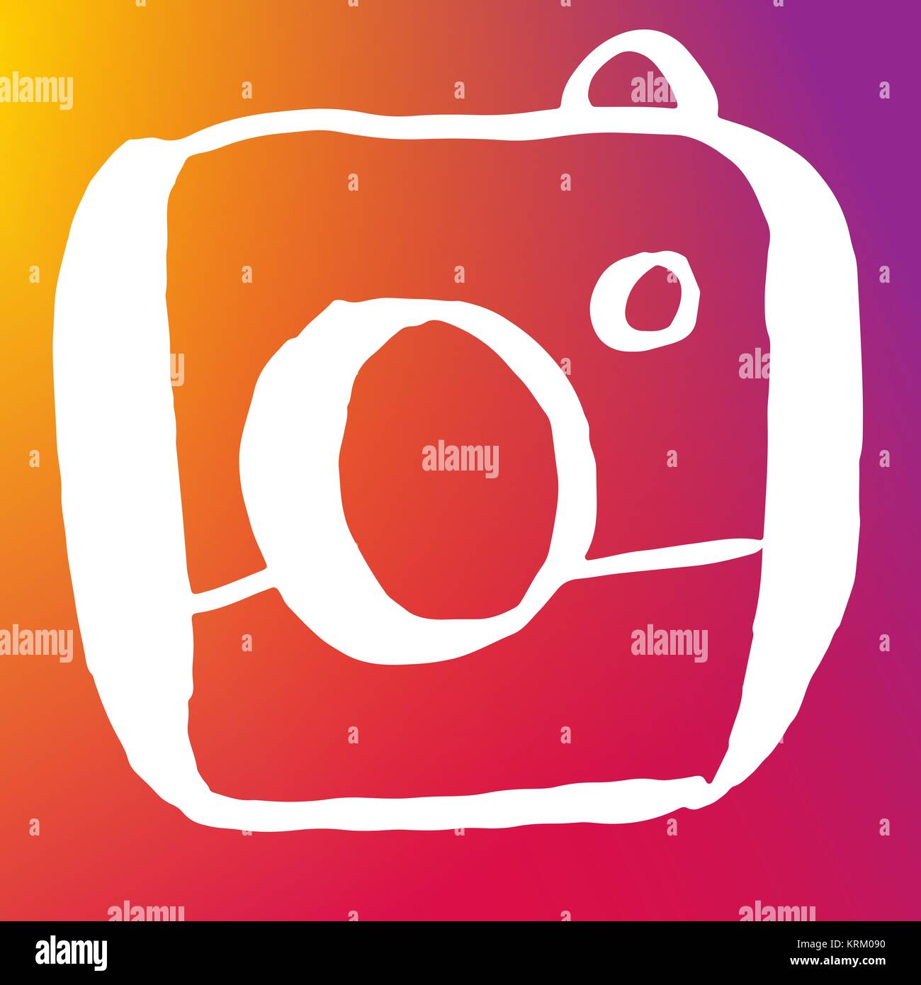 Vintage handdrawn photo camera icon on gradient background. Vector ...